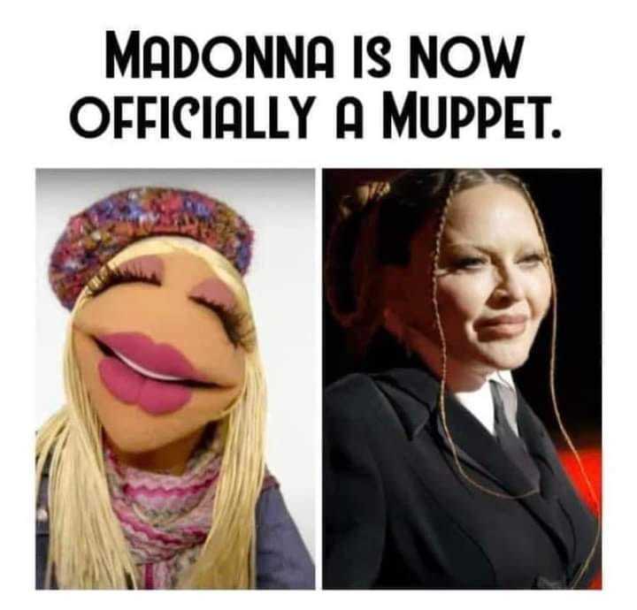 Shared post - Madonna Is Now Officially Janice From The Muppets. 😀😃😄😁😆😅 ...