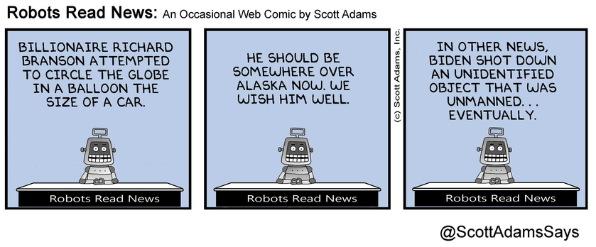 Shared post - Robots Read News about UFO