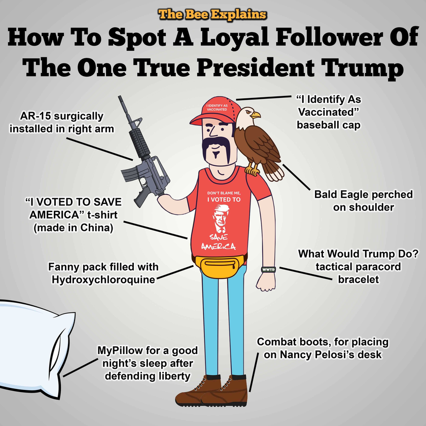 Shared post - How To Spot A Loyal Follower Of The One True President Trump