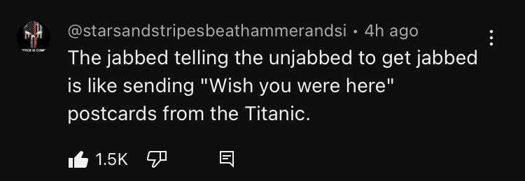 Shared post - “The jabbed telling the unjabbed to get jabbed is like ...