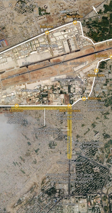 Shared post - Map around Kabul Airport