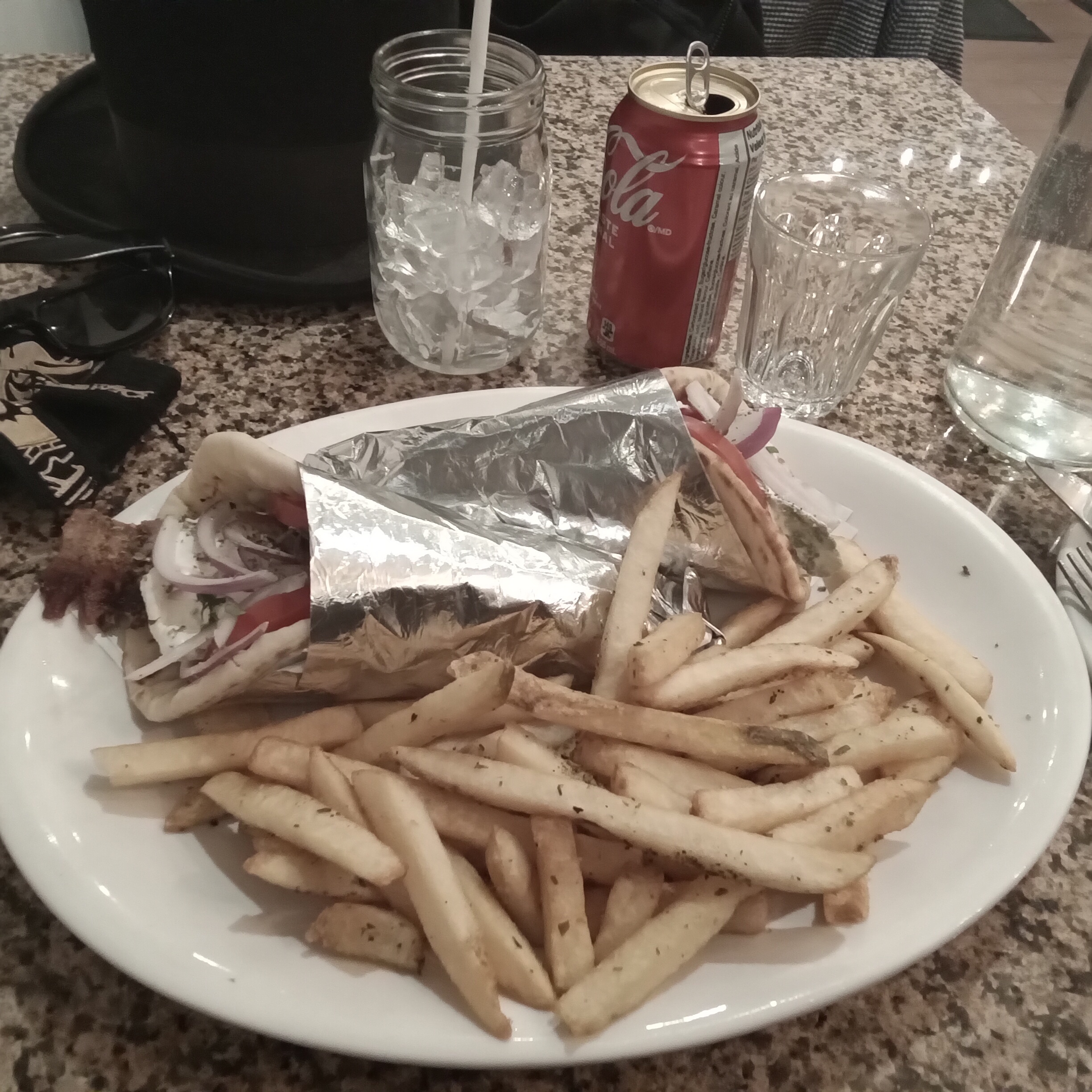 Shared post - Gyro Pita, Souvlaki Pita And A Coke. 🐗🐽🐷🐖🍢🍡🥤😋😀😂😊 💜🖤