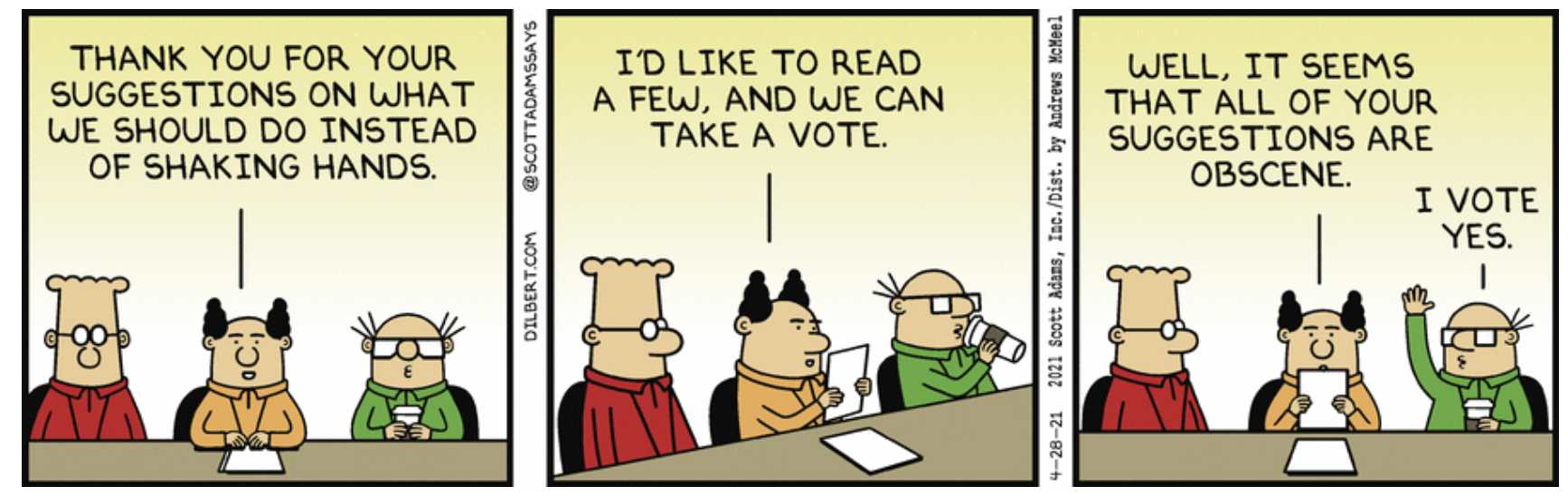 Shared post - Help me go on vacation by suggesting topics for Dilbert