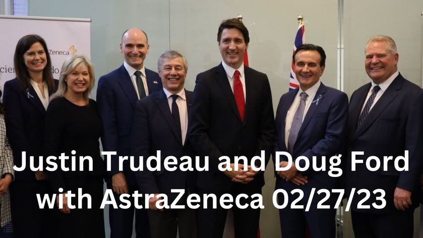 Shared post - Justin Trudeau Doug Ford AstraZeneca, Derek Noonan "we ...